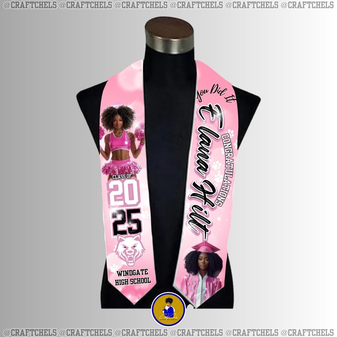 Grad Stole Template | Graduation Stole Canva Template | Set of 4 ...