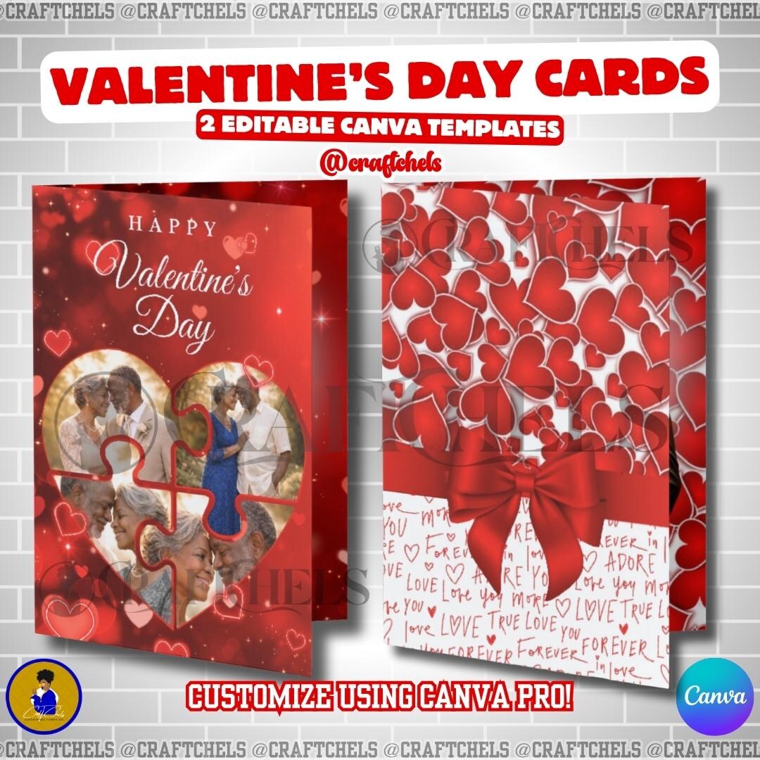 Valentine’s Day Card Templates | Editable Canva Templates | 24x36 ...