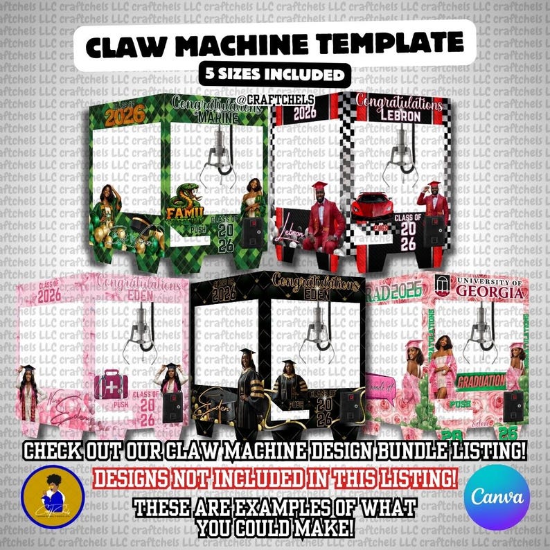 Claw Machine Template (BLANK) | Editable Claw Machine | Editable Arcade ...