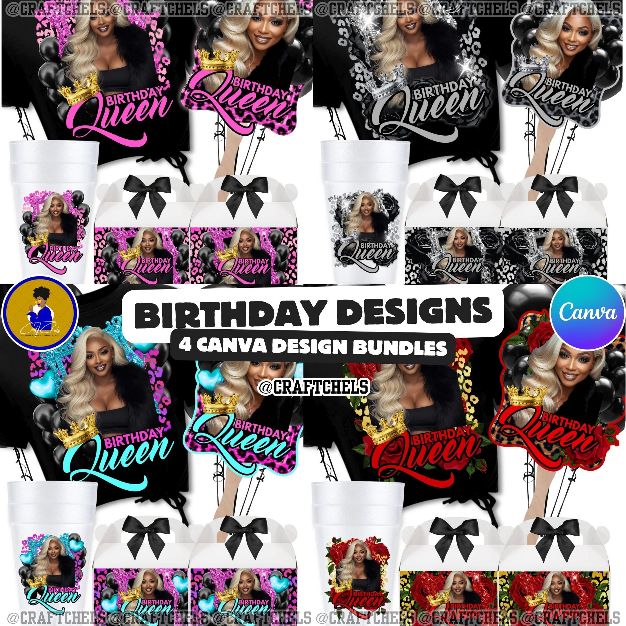 Birthday Mega Bundle | 4 Canva Template Collections | Editable T-shirt ...