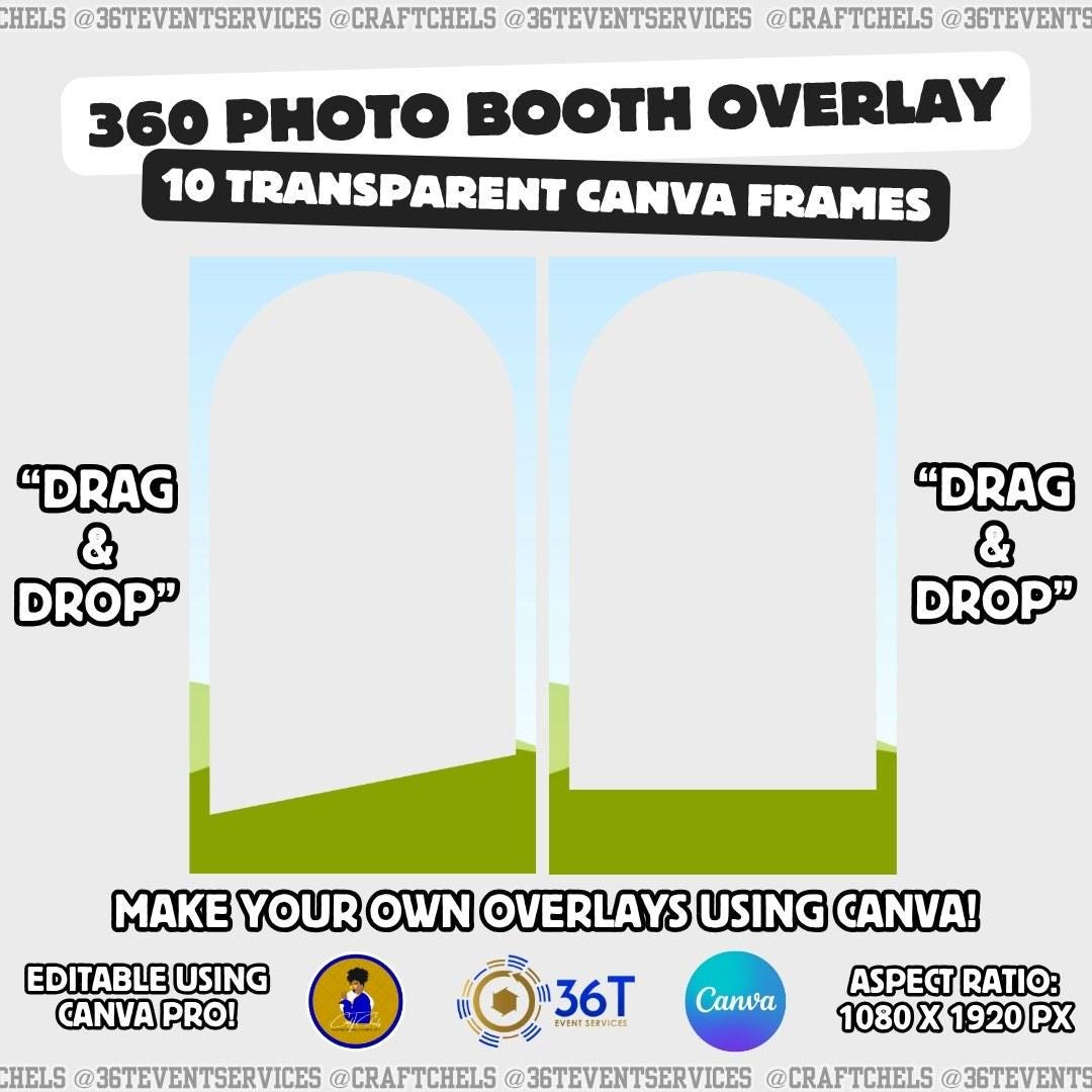 360 Photo Booth Canva Overlay Frames | 1080x1920 Template Kit ...