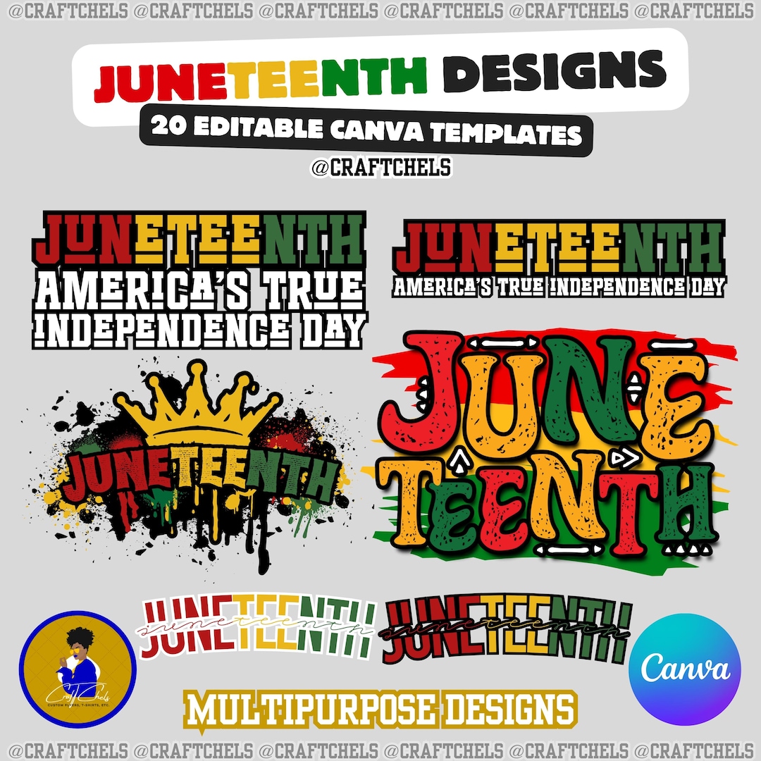 20 Juneteenth T-shirt Design Templates | Juneteenth Designs | Canva PRO ...