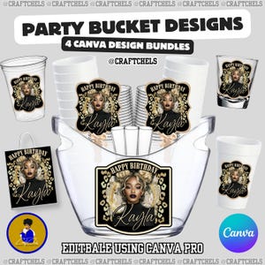 Party Bucket Design Template Bundle – 4 Design Collections | Party ...
