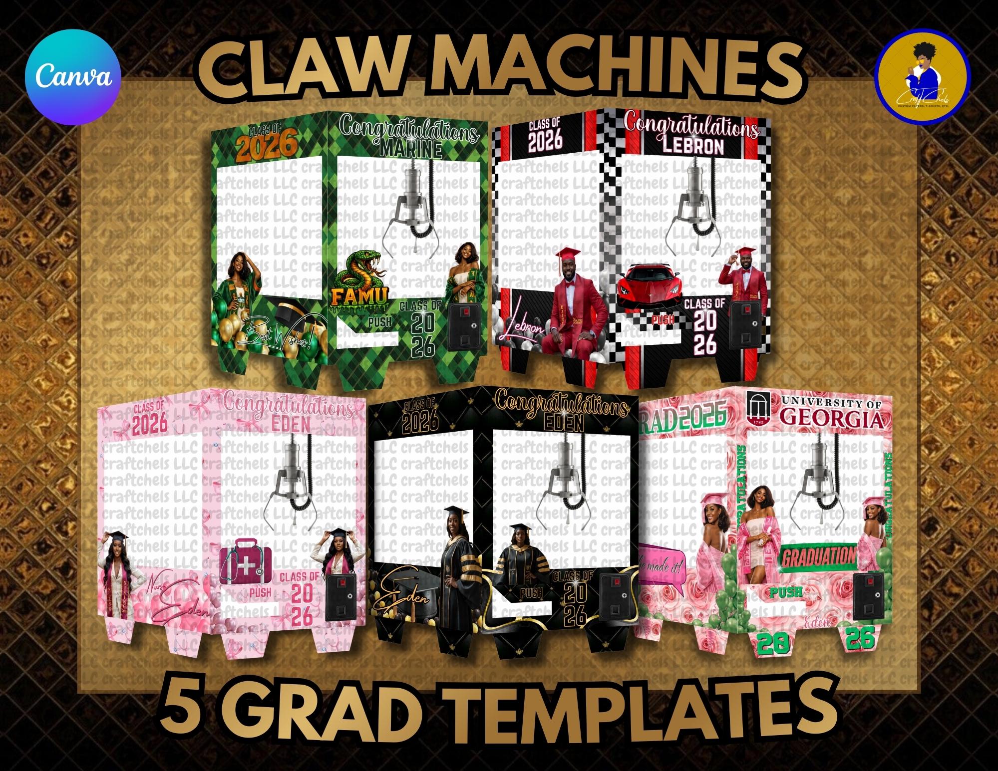 Graduation Claw Vending Machine Template | Editable Claw Machine ...