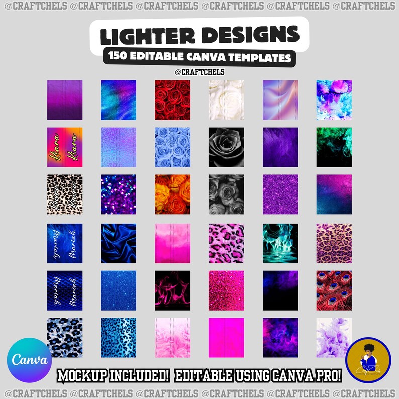 150 Lighter Label Canva Templates | Editable Lighter Wrap Designs | DIY ...