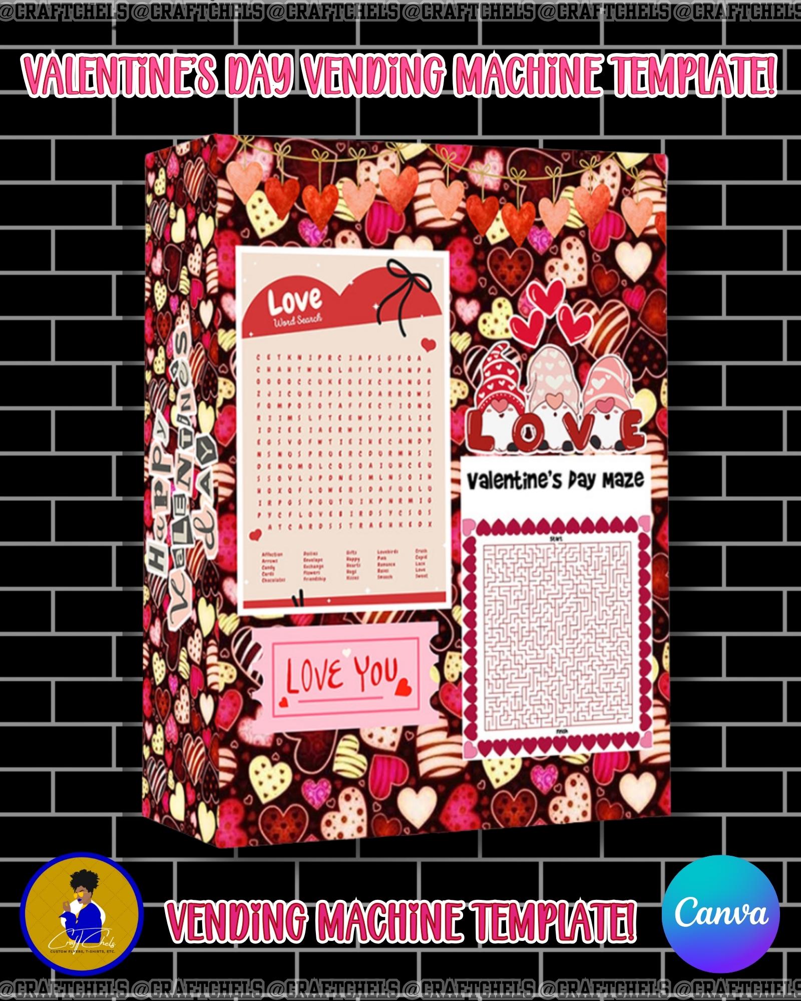 16x20 Valentine’s Day Vending Machine Template | Canva Vending Machine ...