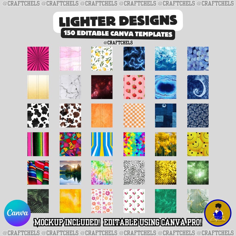 150 Lighter Label Canva Templates | Editable Lighter Wrap Designs | DIY ...