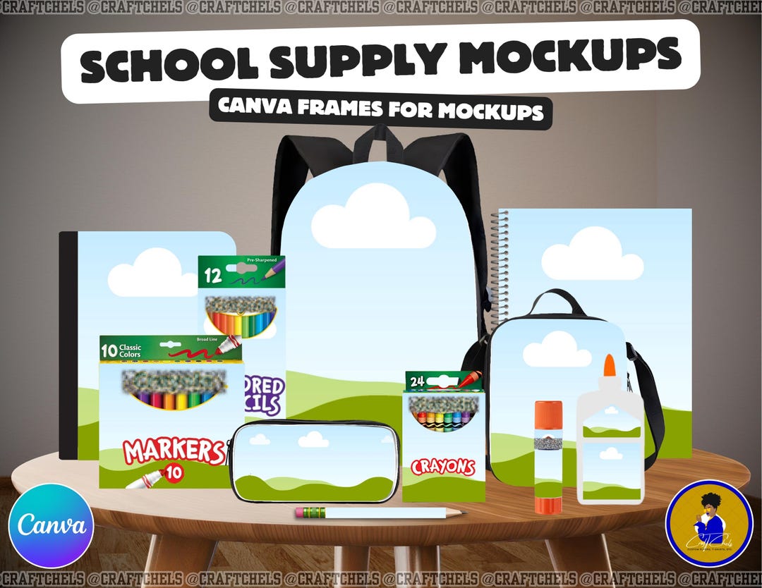 Back to School Canva Mockup Bundle | School Supply Mockups | Digital ...