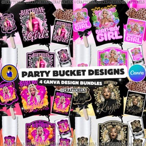 Party Bucket Design Template Bundle – 4 Design Collections | Party ...