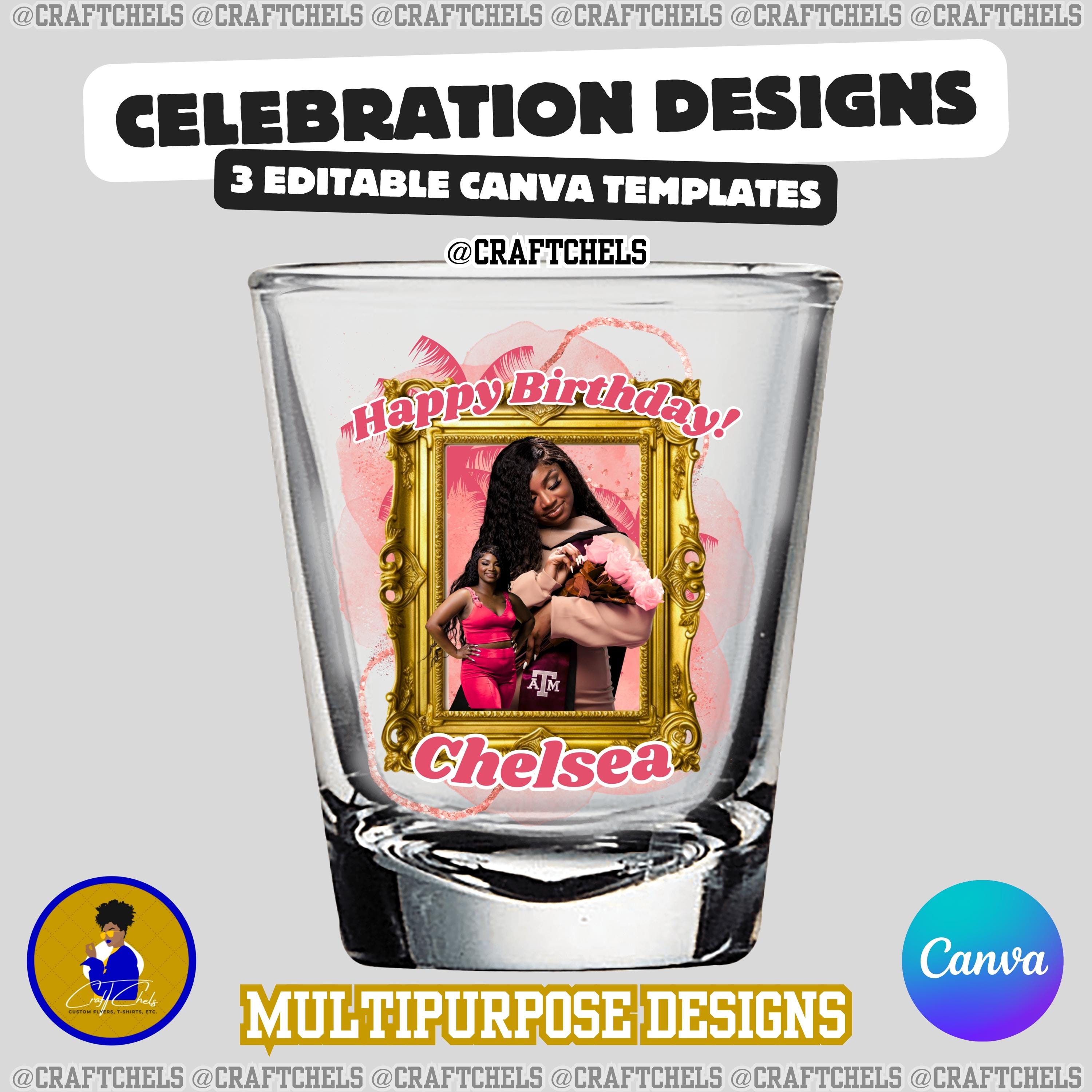 Styrofoam Cup Sticker Template | Set of 3 Celebration Canva Templates ...