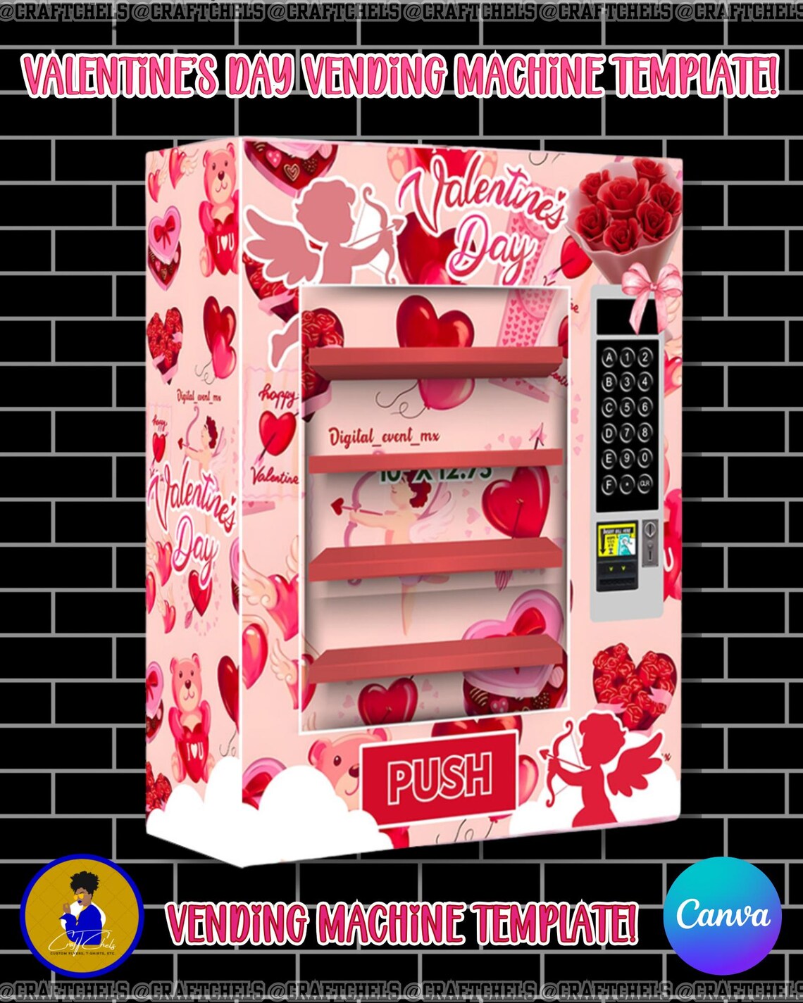 16x20 Valentine’s Day Vending Machine Template | Canva Vending Machine ...