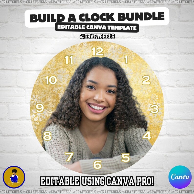 Build A Clock Canva Template | Custom Clock Design Kit | Premade Clock ...