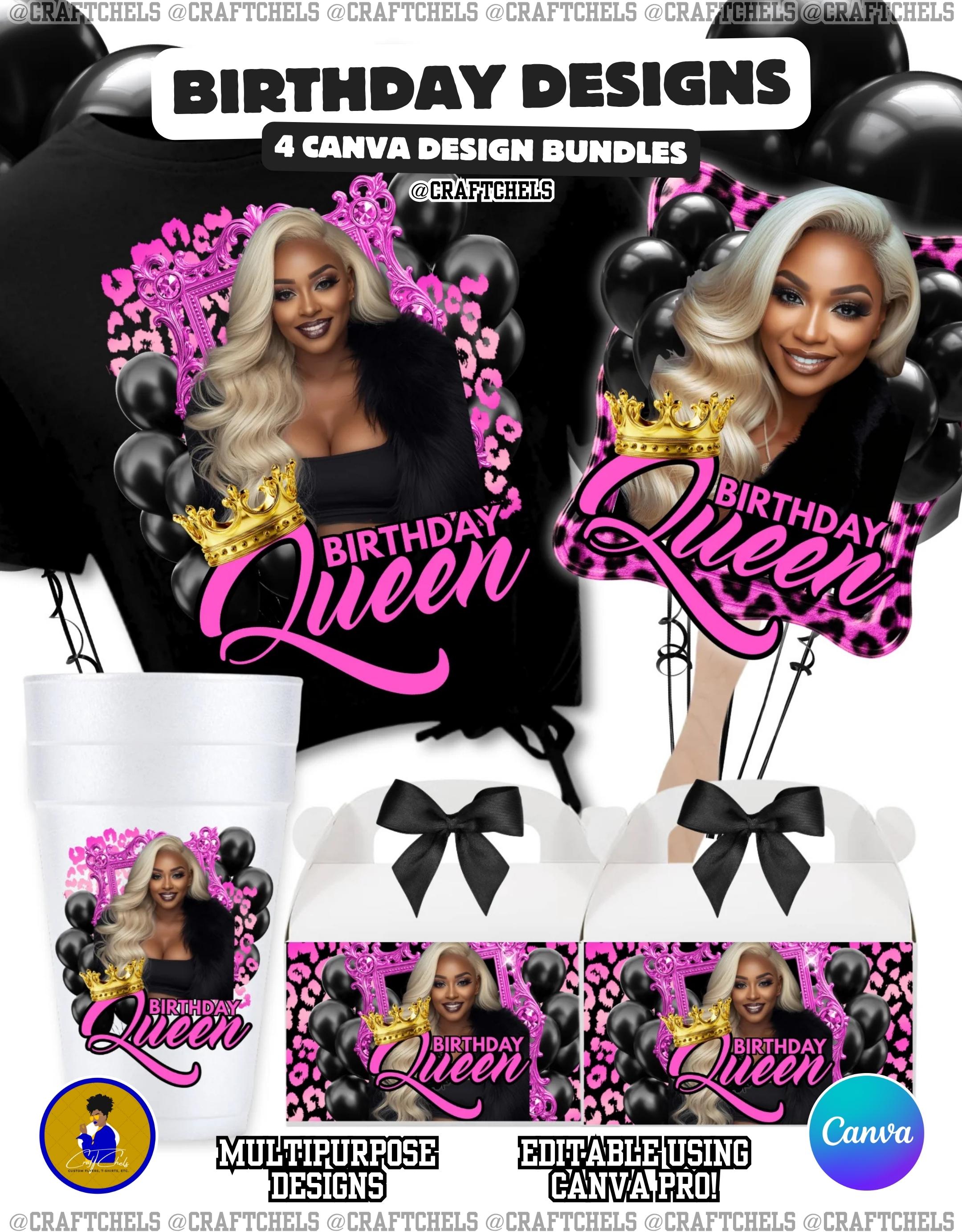 Birthday Mega Bundle | 4 Canva Template Collections | Editable T-shirt ...