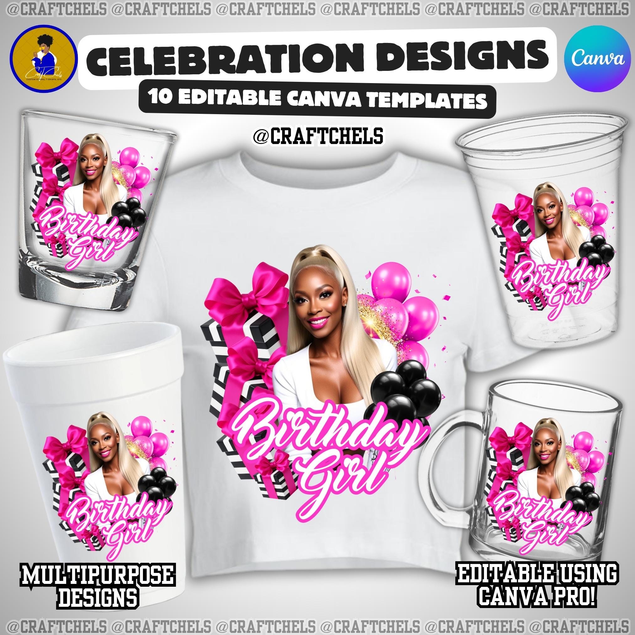Styrofoam Cup Sticker Template | Set of 10 Celebration Canva Templates ...