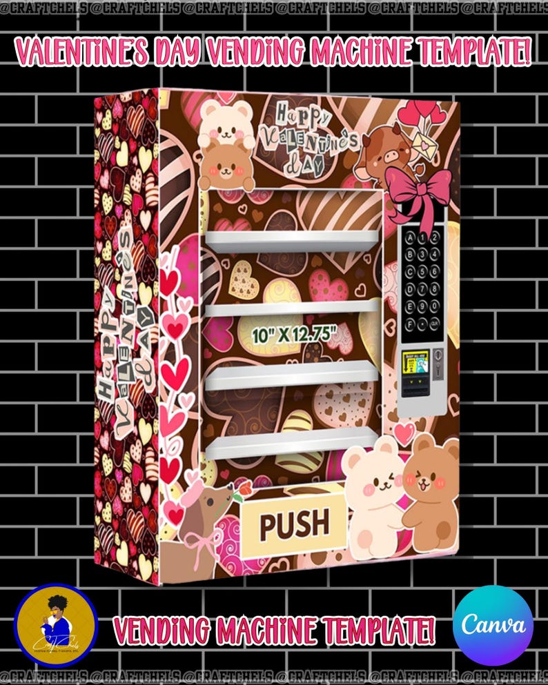 16x20 Valentine’s Day Vending Machine Template | Canva Vending Machine ...