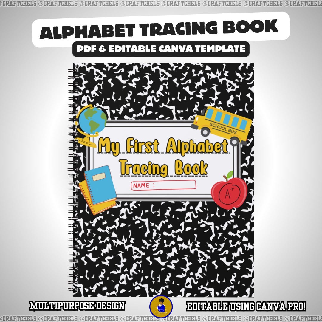 My First Alphabet Tracing Book | PDF + Editable Canva Template | ABC ...