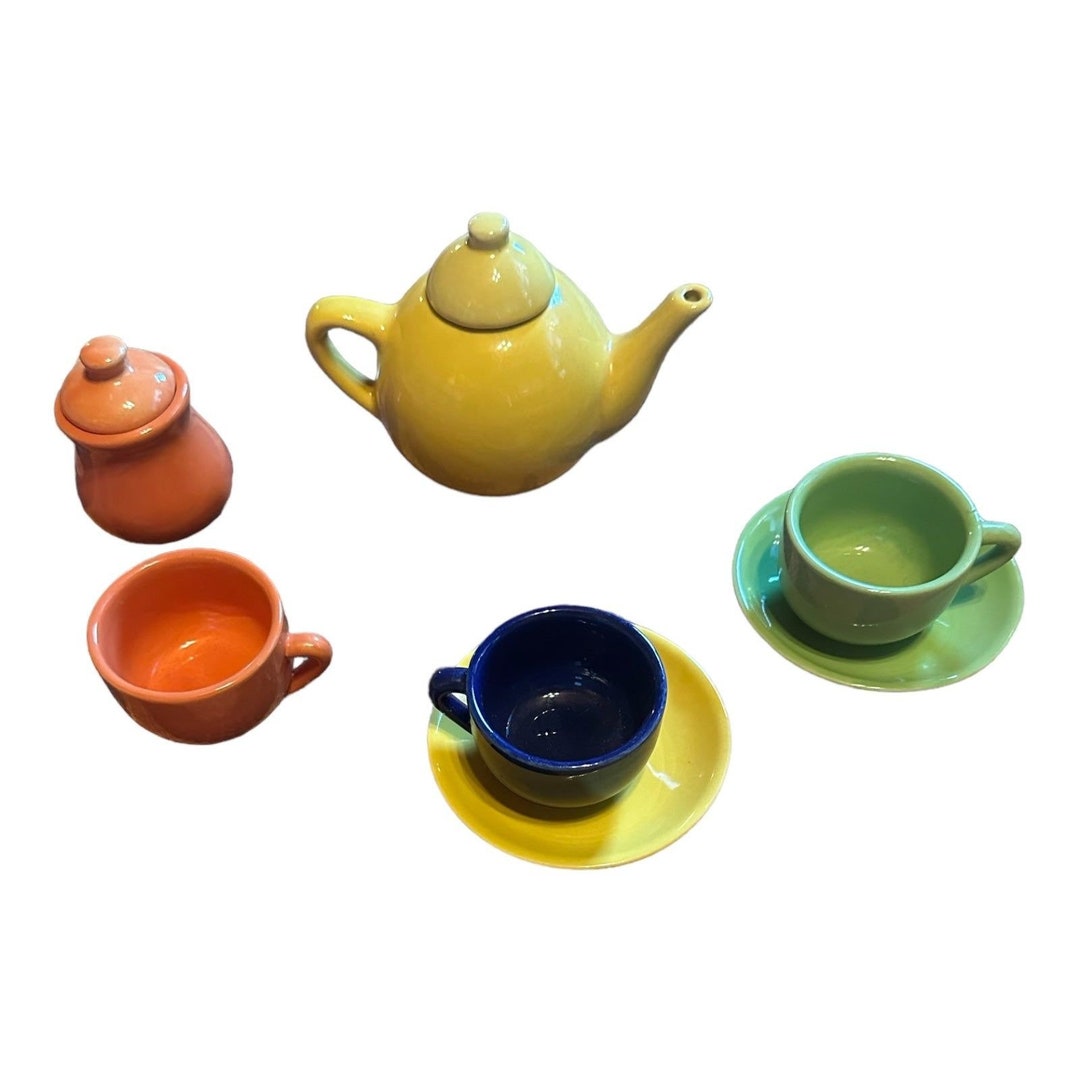 Miniature Tea Set Teapot Teacups Saucers Schyling - Etsy