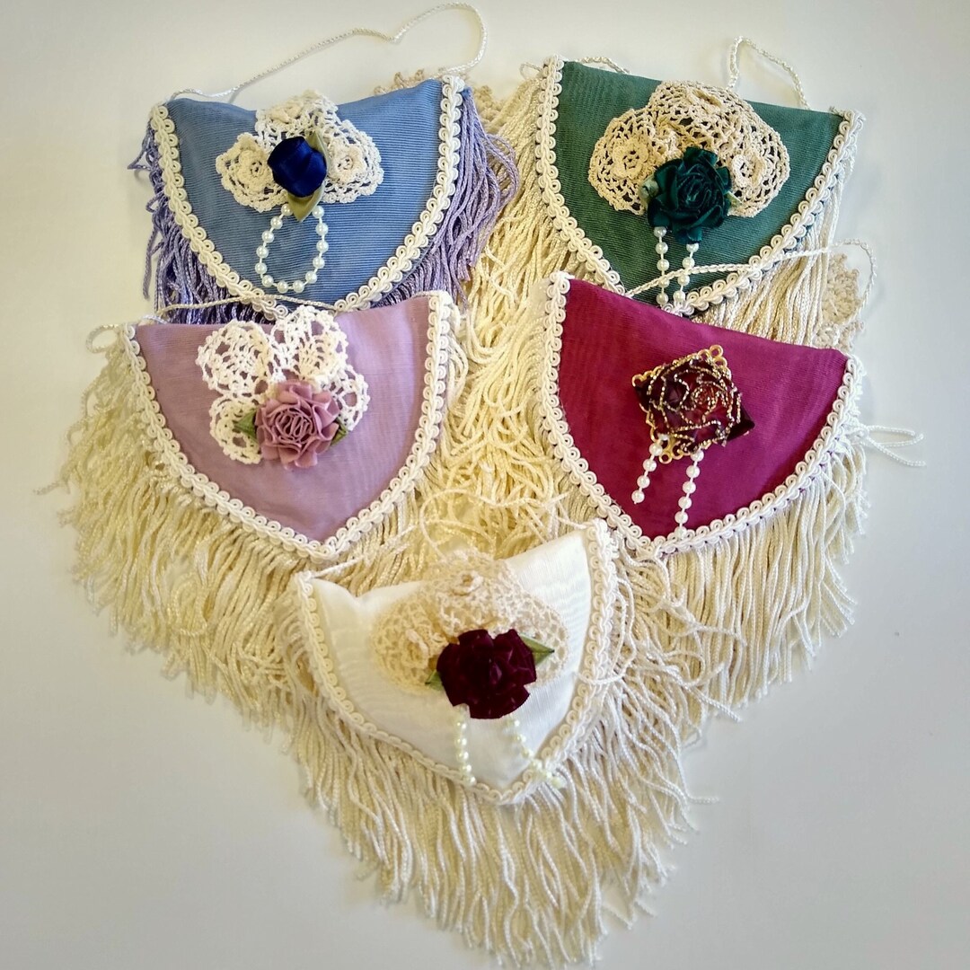 Victorian Lace Decor, Hanging Sachet Bags Gift for Her, Tassel Fringe ...