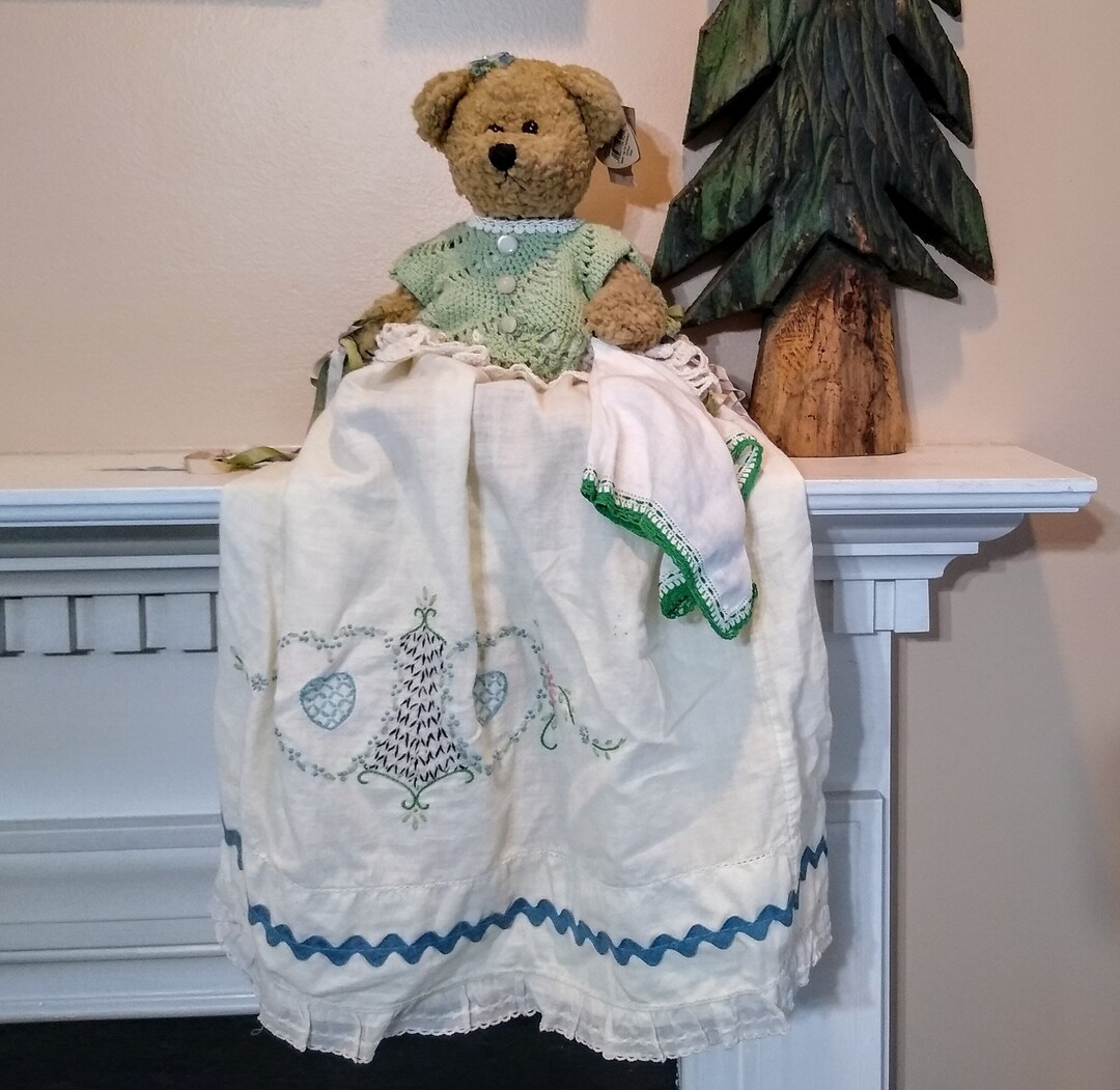 Vintage TY Teddy Bear Victorian Decoration, Pillowcase Dress With ...