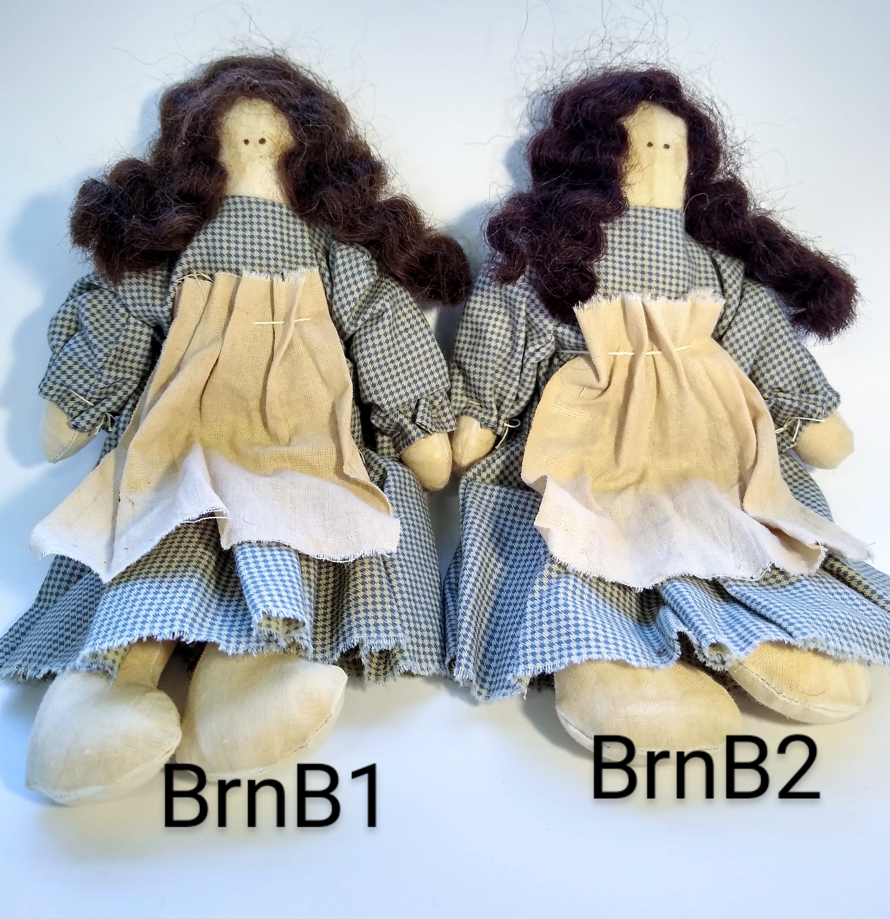 Vintage Prim Dolls, Homespun Fabric Dress, Handmade Rustic Country ...