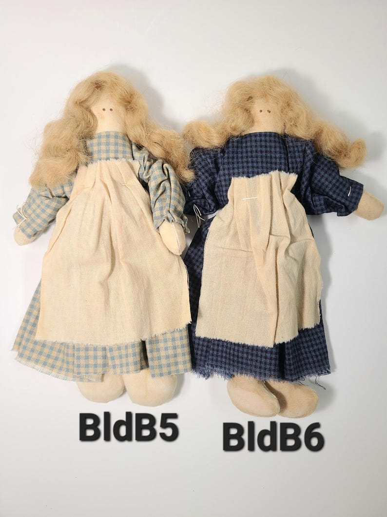 Vintage Prim Dolls, Homespun Fabric Dress, Handmade Rustic Country ...