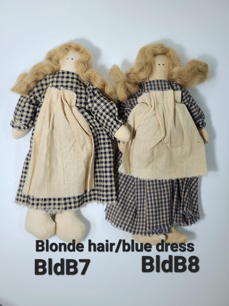 Vintage Prim Dolls, Homespun Fabric Dress, Handmade Rustic Country ...