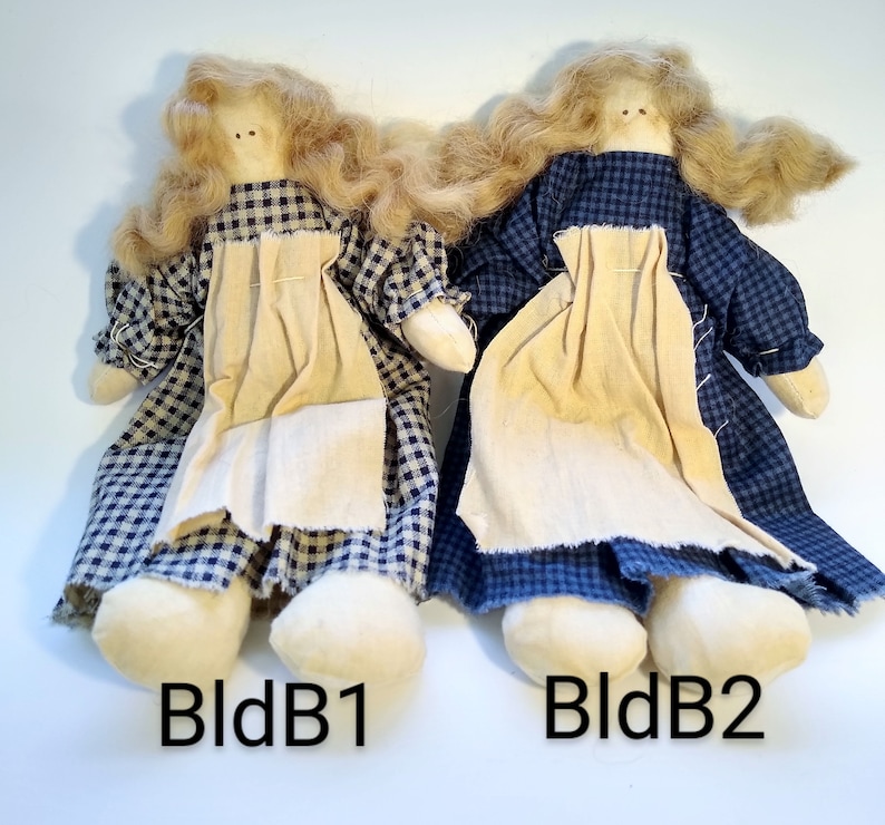 Vintage Prim Dolls, Homespun Fabric Dress, Handmade Rustic Country ...