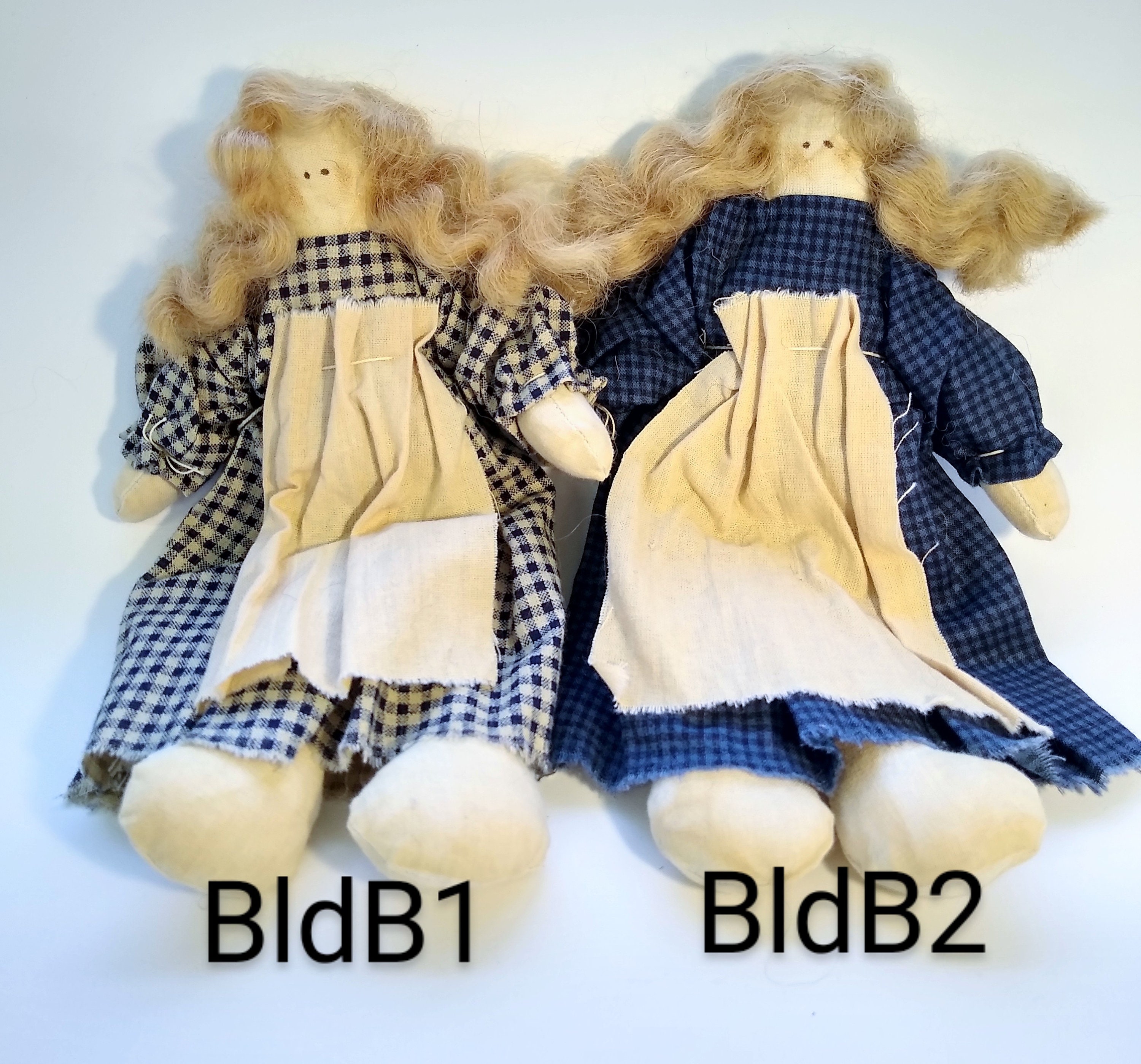 Vintage Prim Dolls, Homespun Fabric Dress, Handmade Rustic Country ...