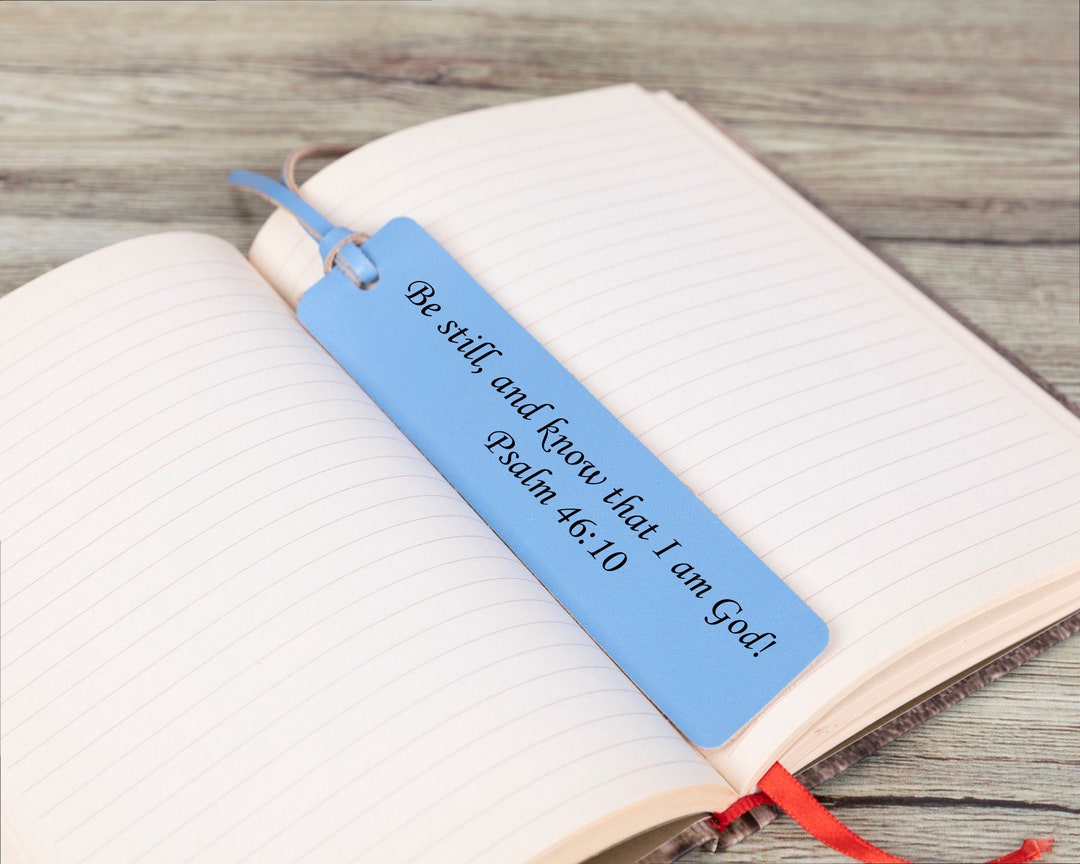 Personalized Bible Verse Bookmark, Bible Quote Bookmark Leather ...