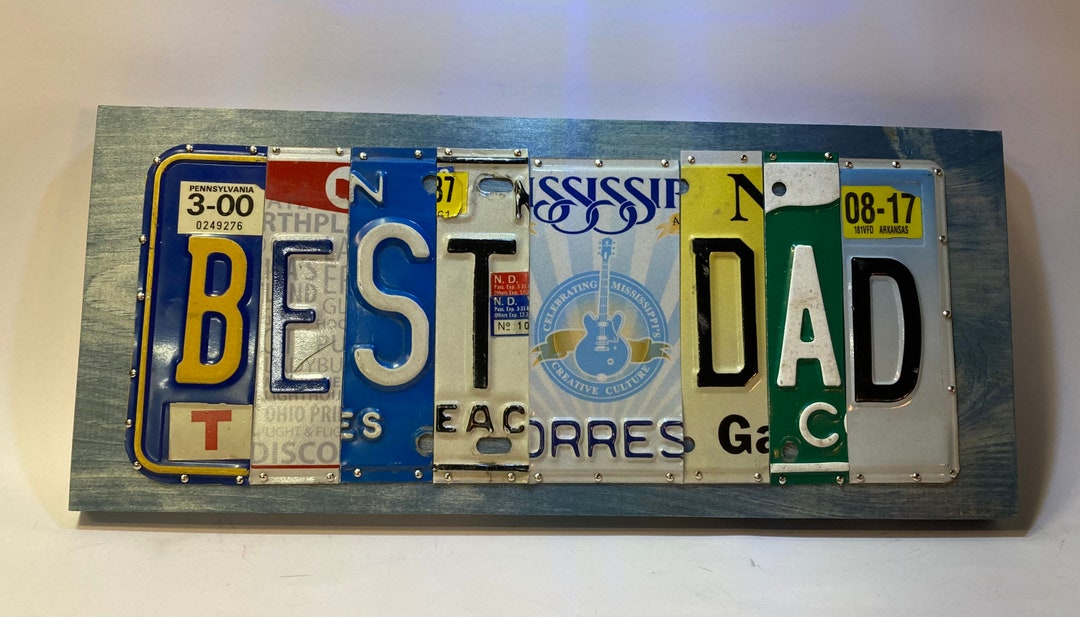 Best Dad License Plate Sign a Unique Gift for Dad's Home, Office or ...