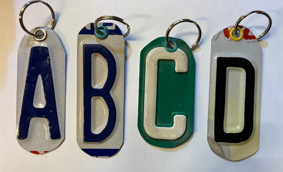 License plate keychains letters, initials, perfect unique gift. Put on ...