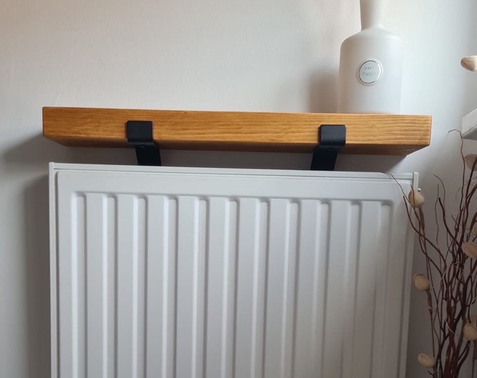 Industrial Shelf, Industrial Radiator Shelf, Solid Wood, Scaffold Shelf ...
