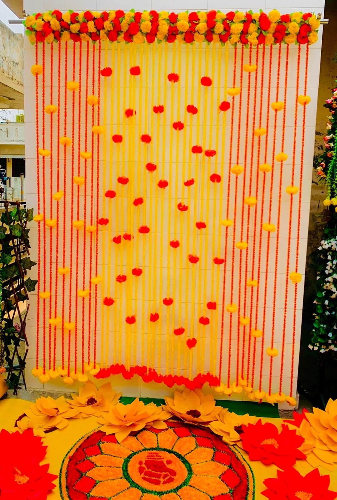 Marigold Backdrop artificial Flowers Strings Backdrop - Etsy