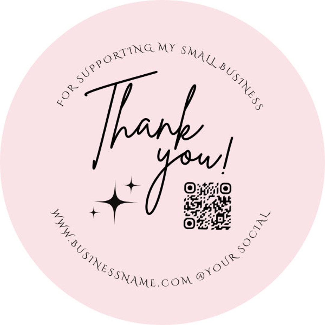 Round Small Business Sticker, Thank You, Business Packaging Sticker ...