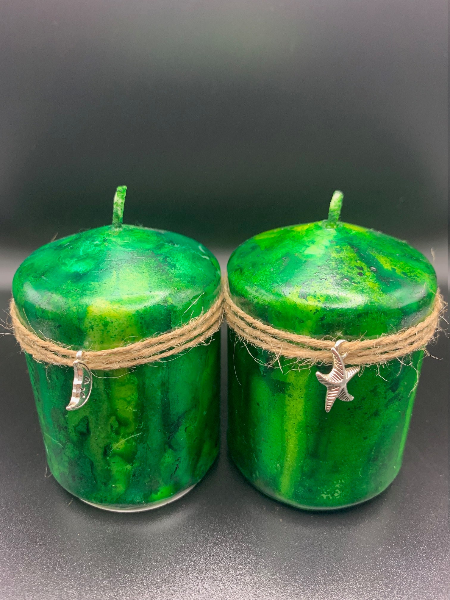 Set of 2 or 4 Boho Medium Pillar Candles - Hand-painted - Bohemian ...