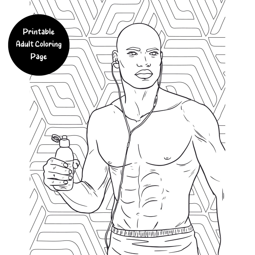 Sexy Male Adult Coloring Page|thirst Trap|self Care|printable Adult ...