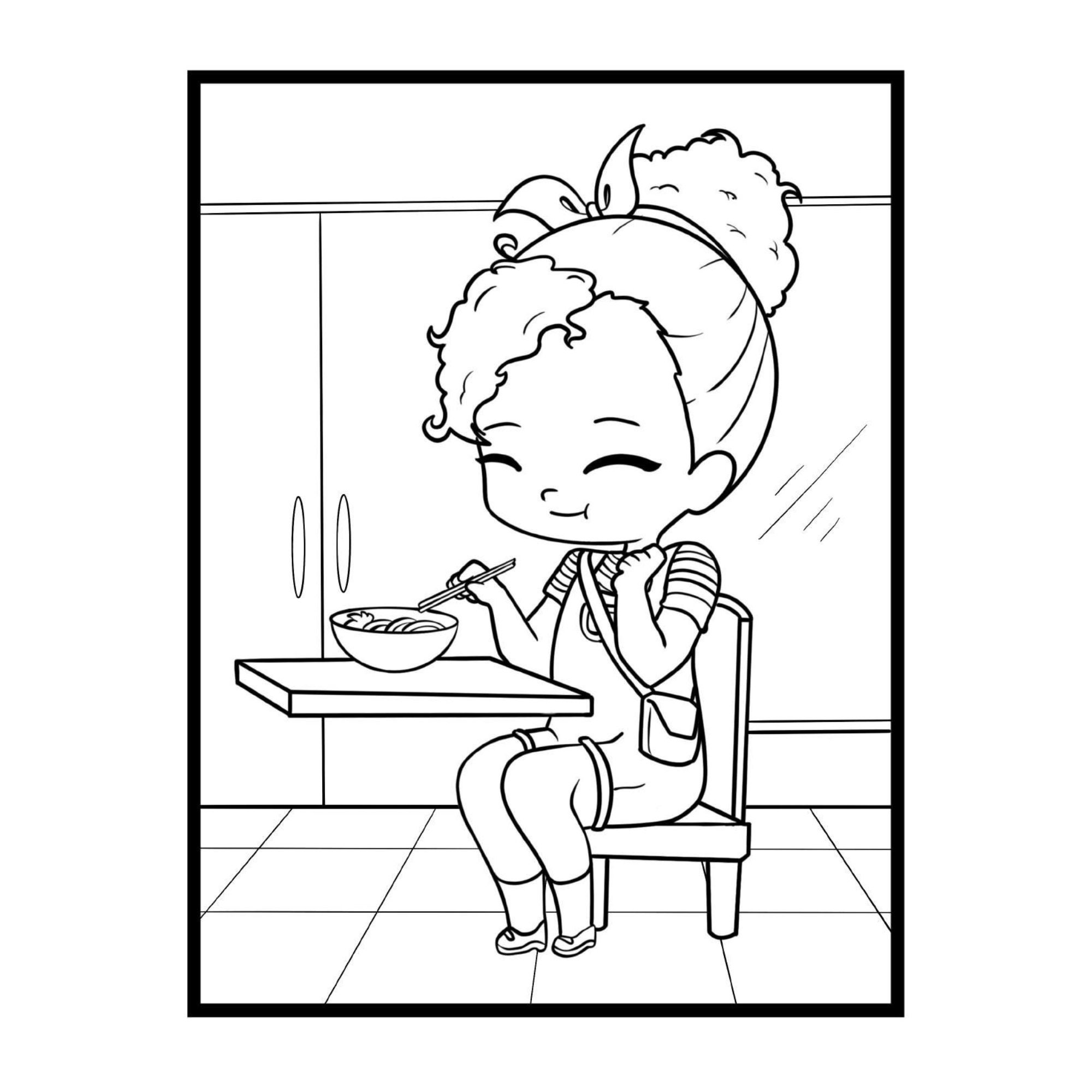 Eating Breakfast Coloring Pages