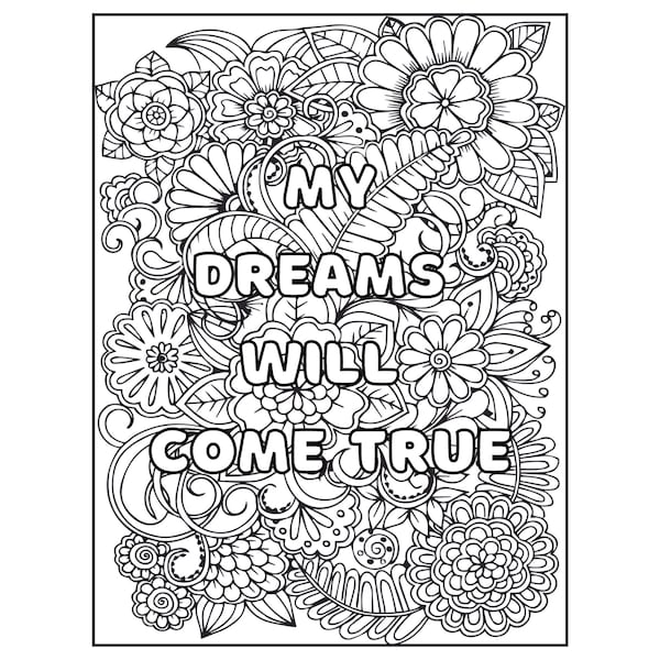 Positive Affirmation Motivational Coloring Pagethis Year is My ...