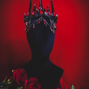 Hazbin Hotel Lilith Crown - Black Gothic Crown-black Tiaras-black ...