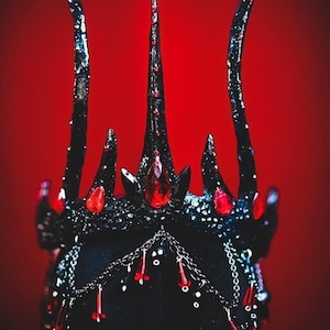 Hazbin Hotel Lilith Crown - Black Gothic Crown-black Tiaras-black ...