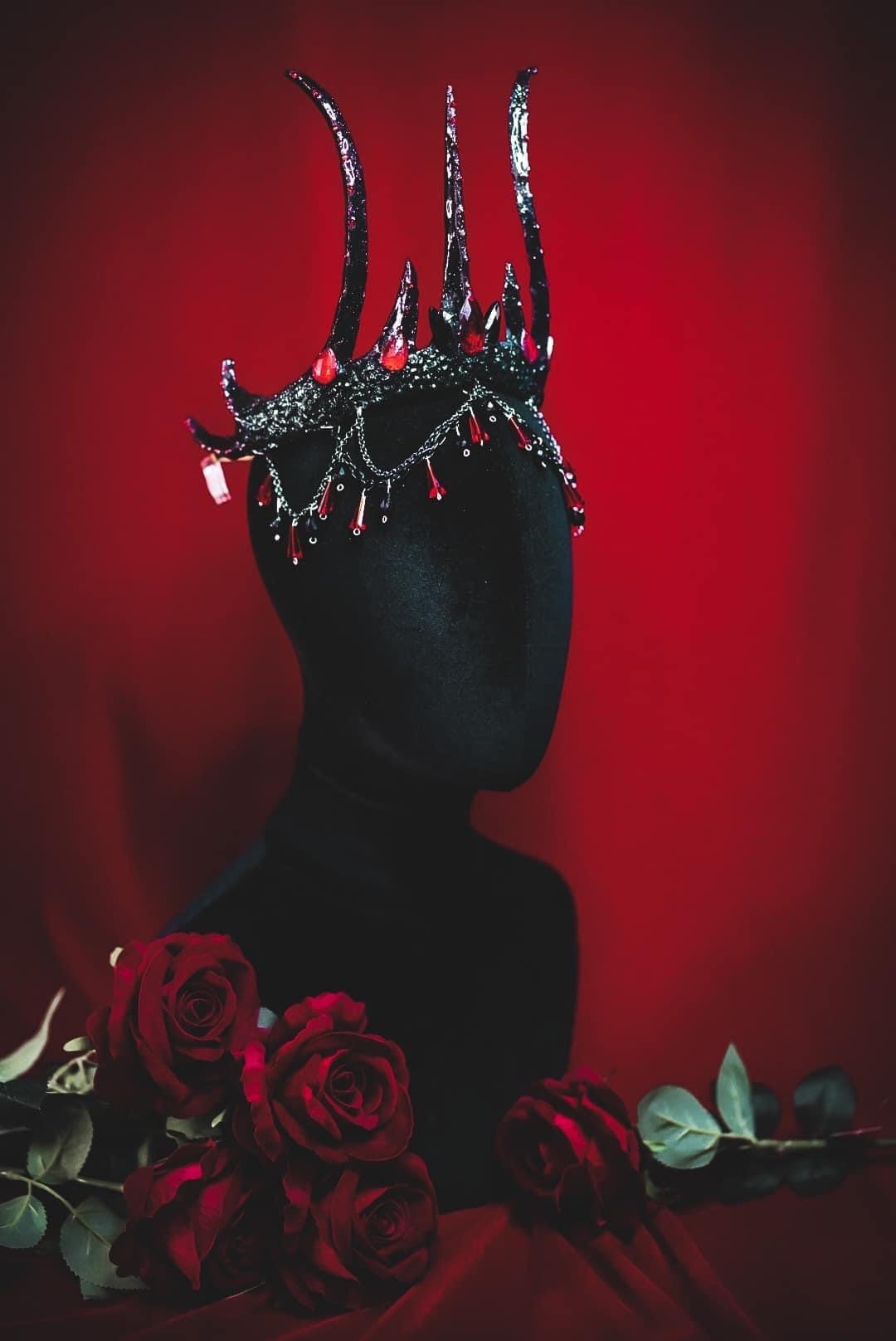 Hazbin Hotel Lilith Crown - Black Gothic Crown-black Tiaras-black ...