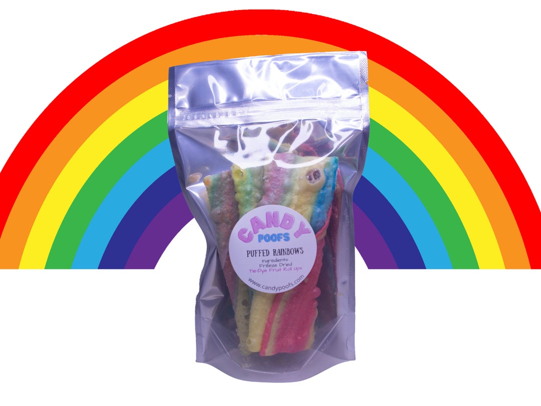 Rainbow Puffs Ingredients Freeze Dried Tropical Tie-dye Fruit Roll Ups ...