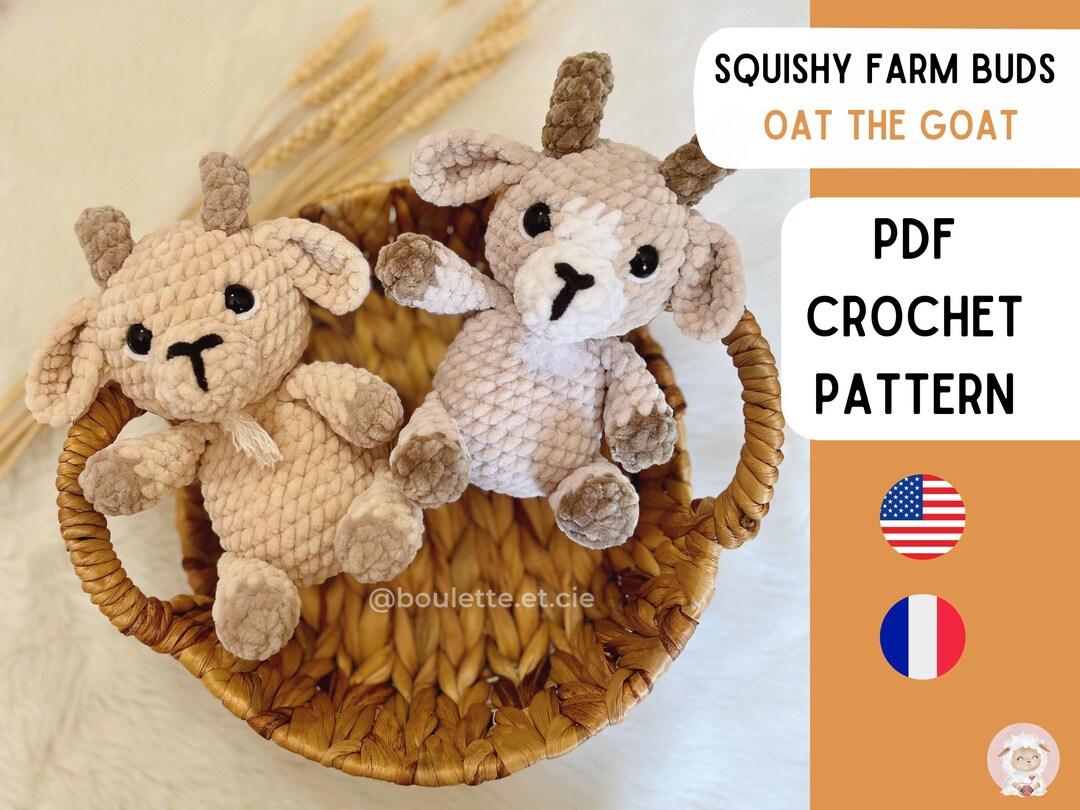 Oat the Goat squishy Farm Buds PDF Crochet Pattern Easy Amigurumi Goat ...