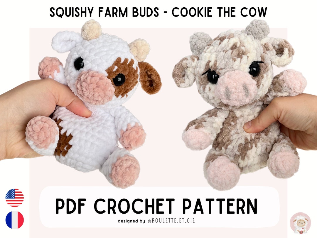Cookie the Cow squishy Farm Buds Crochet Pattern / Cookie the Cow soft ...