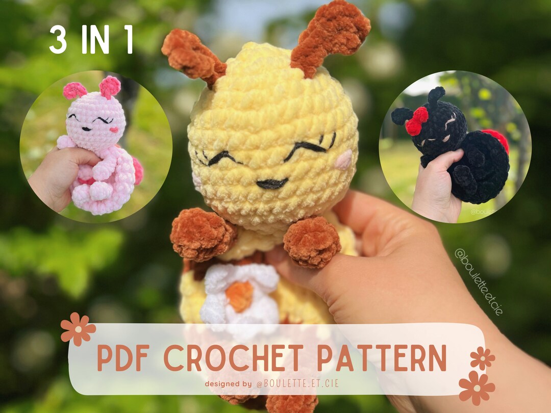 Bees & Bugs - 3 in 1 Crochet Pattern - Bee - Ladybug - Love Bug ...