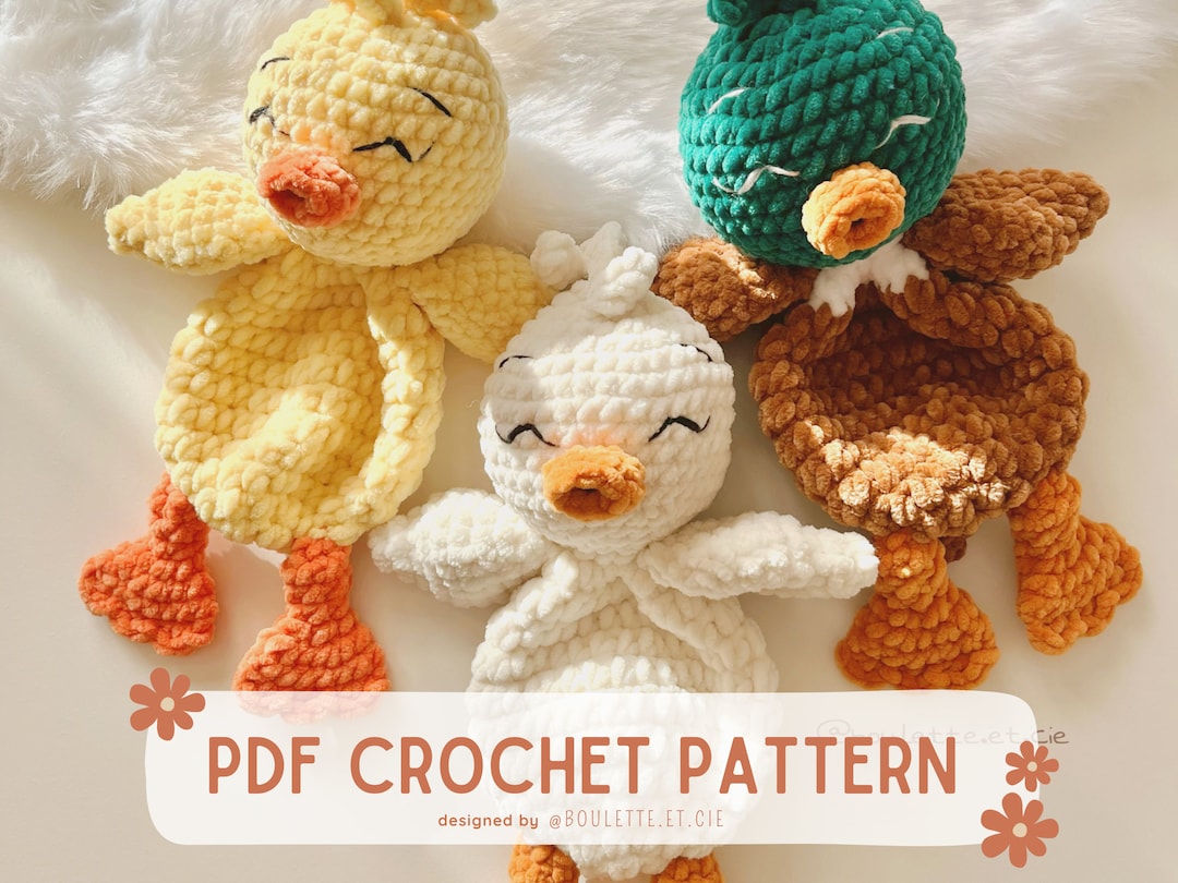 QUACKERS Crochet Pattern Duck Duckling Lovey Snuggler Crochet Tutorial ...