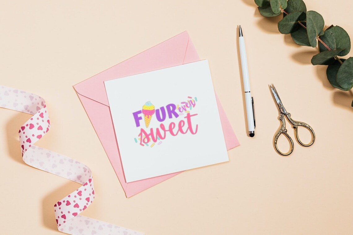 Four Ever Sweet 4th Birthday PNG SVG, Digital Download, Printable ...
