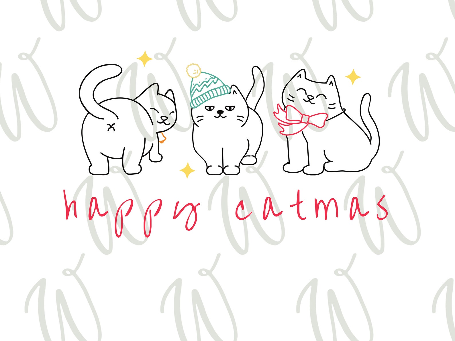 Happy Catmas Christmas Cat PNG SVG, Digital Download, Printable - Etsy