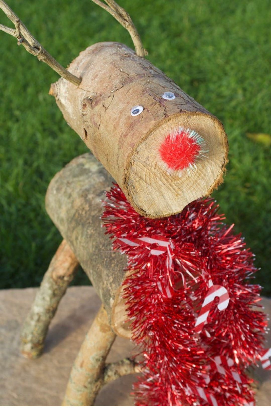 Log Reindeer - Etsy UK