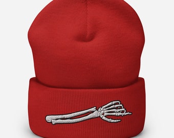 Dancing Skeleton With Heart Embroidered Beanie Gift Black - Etsy